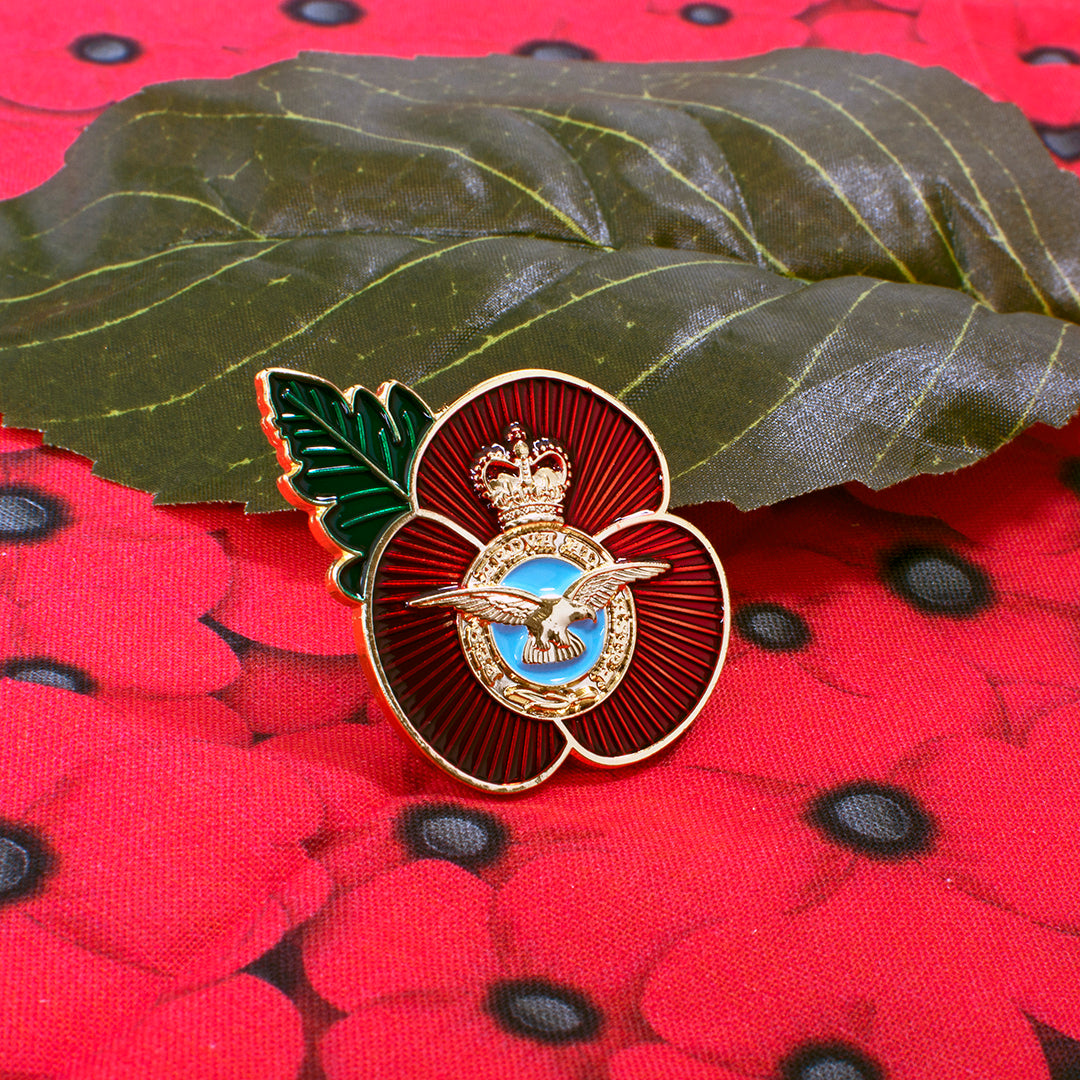 POPPY PIN WITH RAF EMBLEM - RAFATRAD