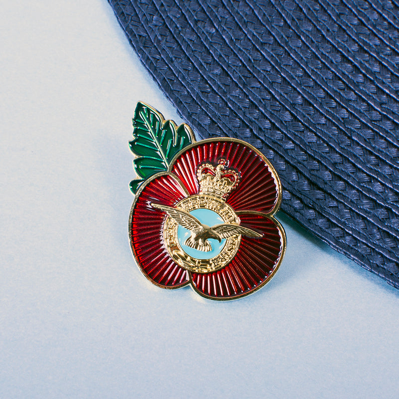 Poppy Pin Badge RAF Emblem - RAFATRAD