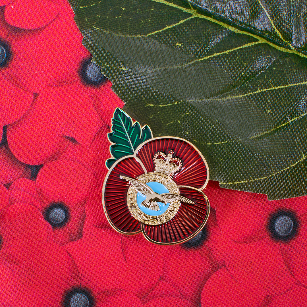 Poppy Pin Badge RAF Emblem - RAFATRAD