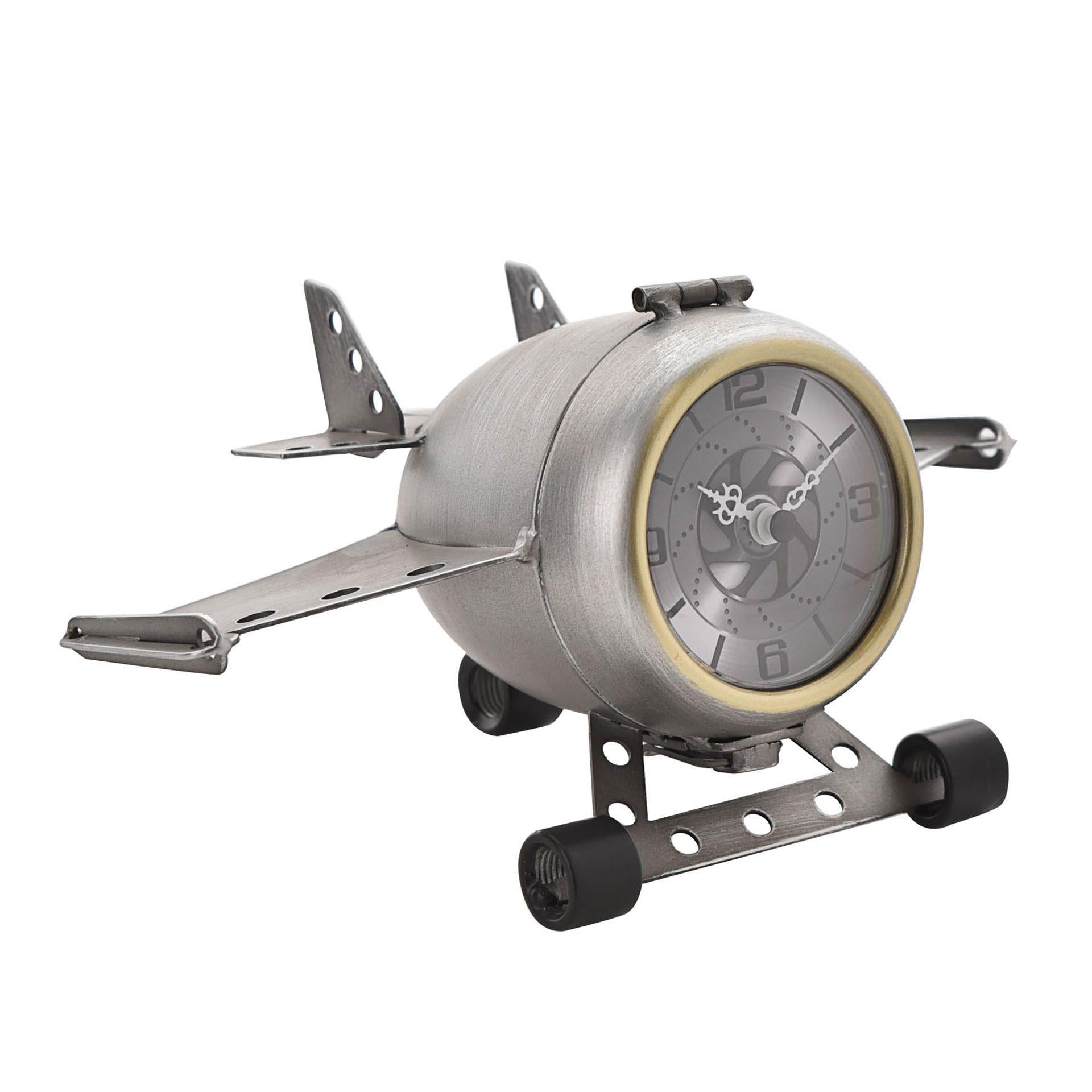 Aircraft Mantel Clock - Brushed Metal | RAF Gifts | RAFATRAD - RAFATRAD
