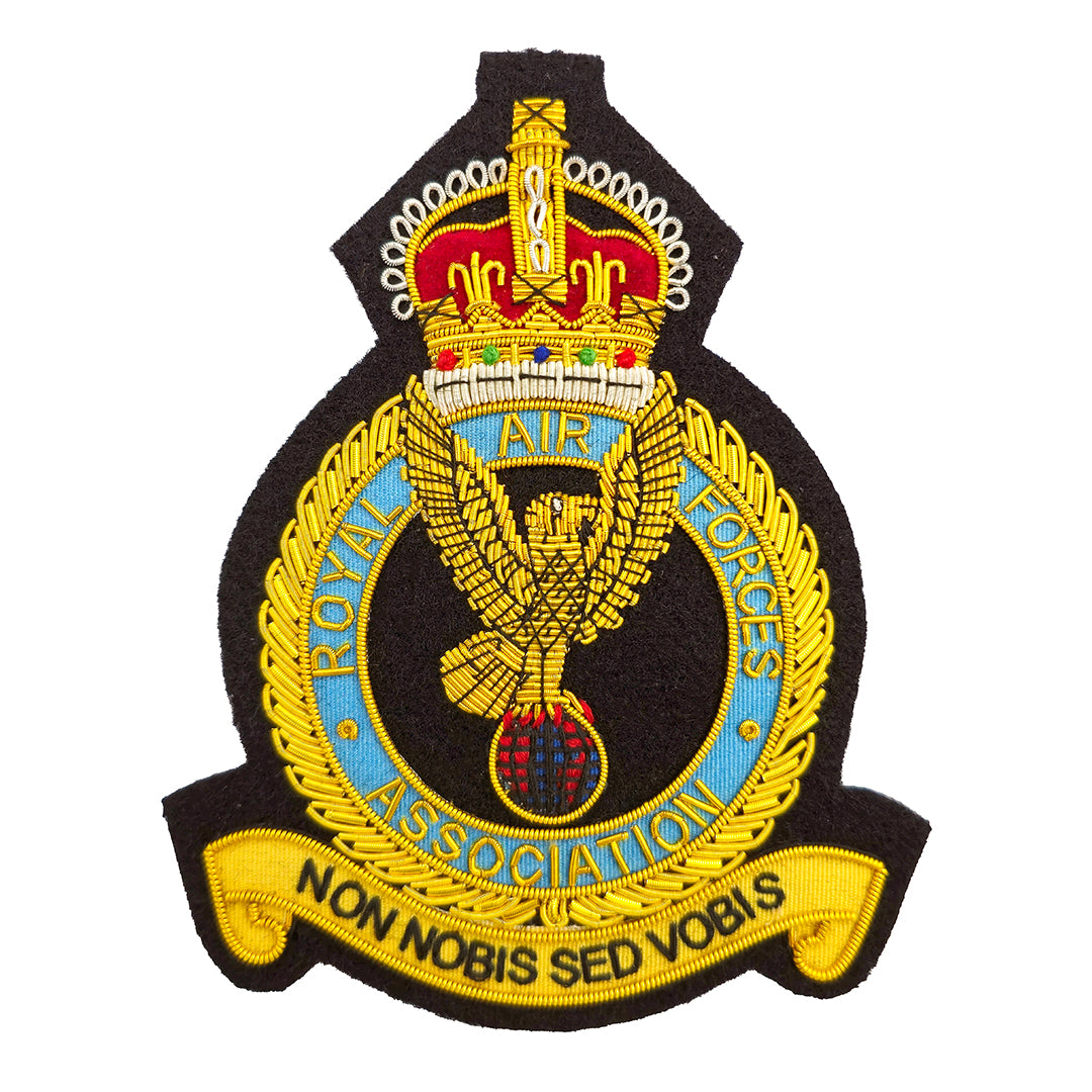 RAF Association Crest (King's Crown) Blazer Badge - RAFATRAD