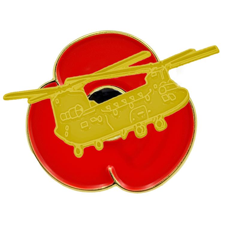 Chinook 2cm Poppy Pin Badge | Remembrance | RAFA Shop - RAFATRAD