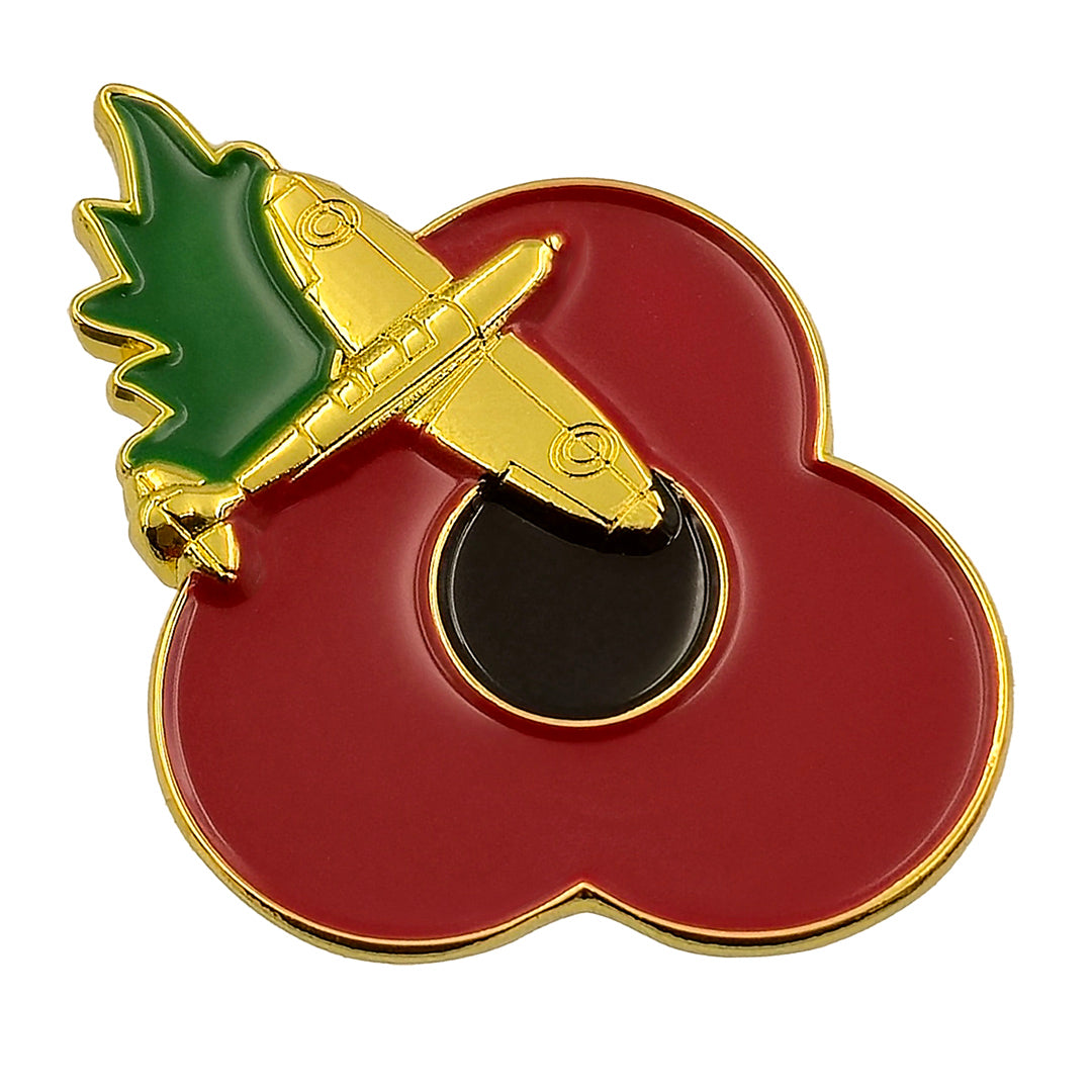 Spitfire Poppy Pin Leaf 3cm - RAFATRAD
