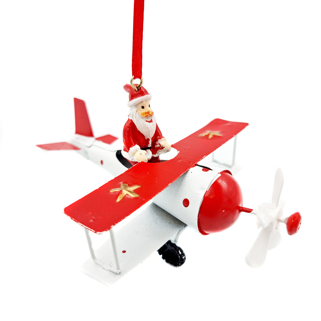 Santa in Biplane Christmas Decoration - RAFATRAD