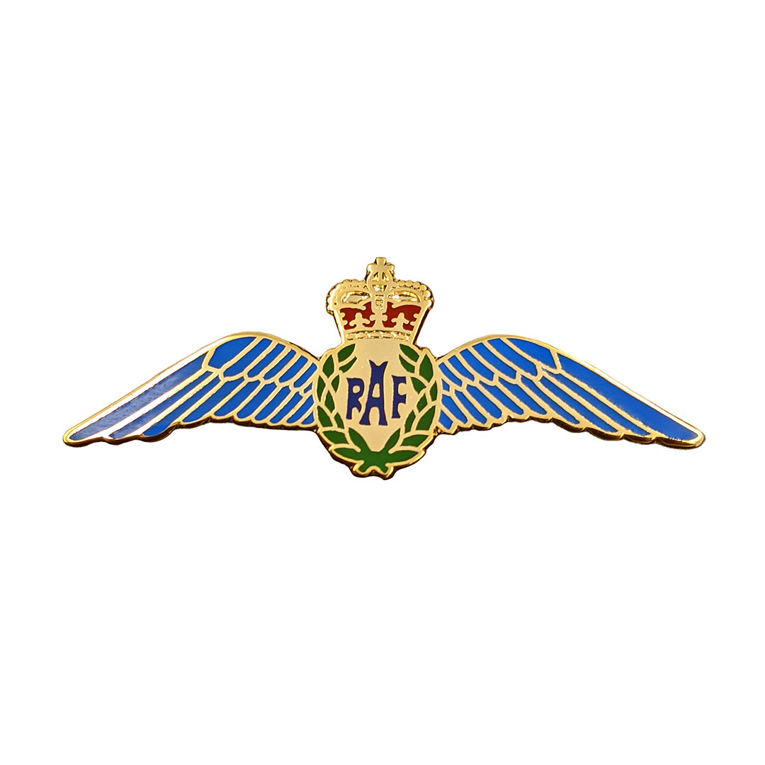 RAF Wings Lapel Badge | Gold Queens Crown | RAF Lapel Badge | RAFATRAD ...
