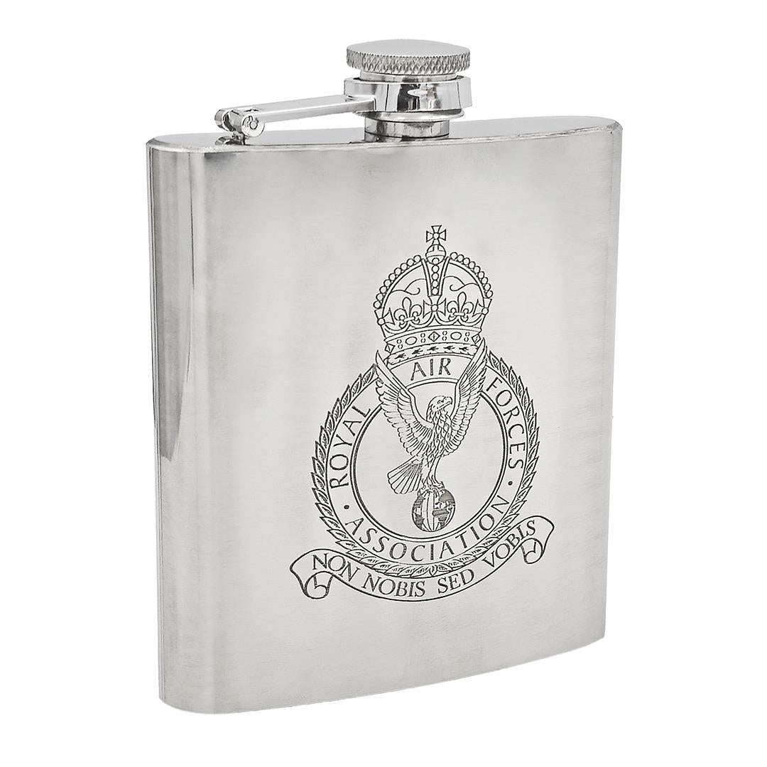 RAF Association Crest (King's Crown) Hip Flask - RAFATRAD