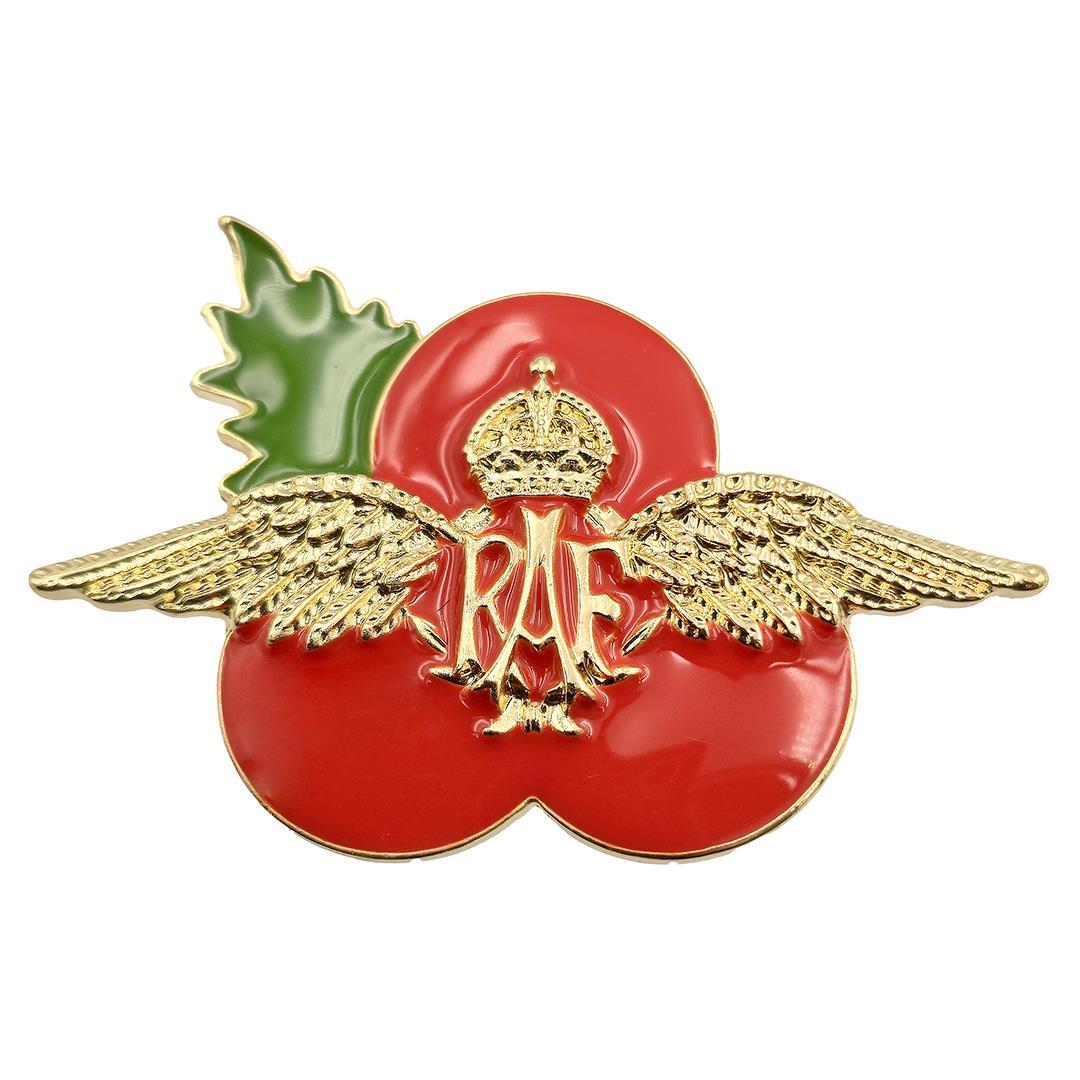 RAF Wings Poppy Brooch - RAFATRAD