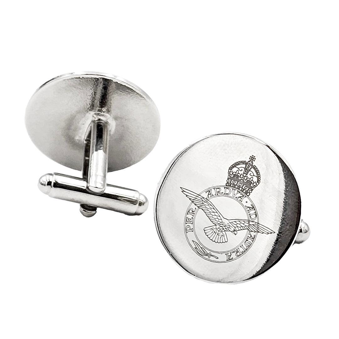 RAF Crest Cufflinks Laser Engraved - RAFATRAD