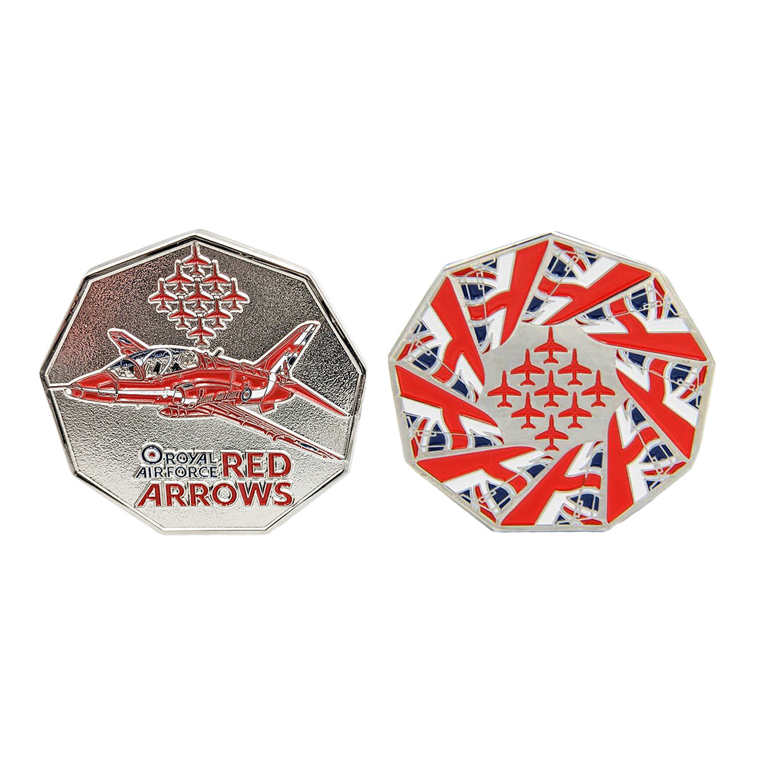 Red Arrows Nonagon Coin | Red Arrows Shop | RAFATRAD - RAFATRAD