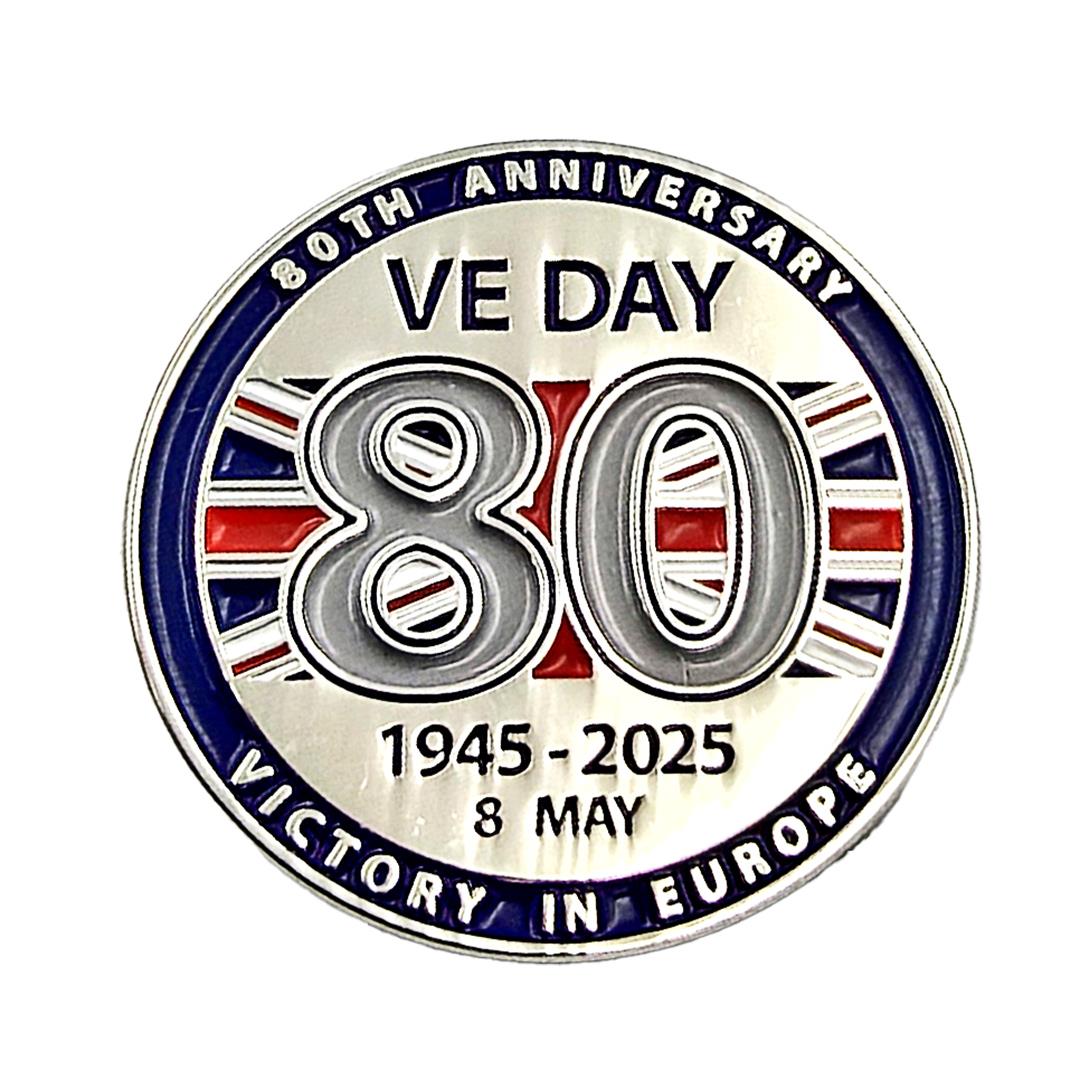 VE Day 80 Pin Badge (Circle) - RAFATRAD