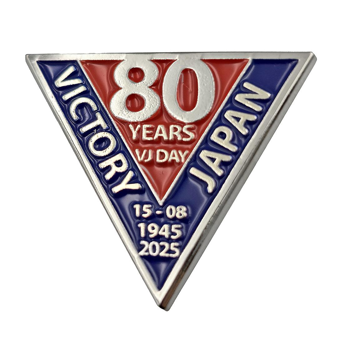 VJ Day 80 Pin Badge - V Shape | Pins | RAF Association Shop - RAFATRAD