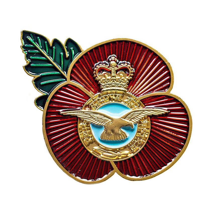 POPPY PIN WITH RAF EMBLEM - RAFATRAD