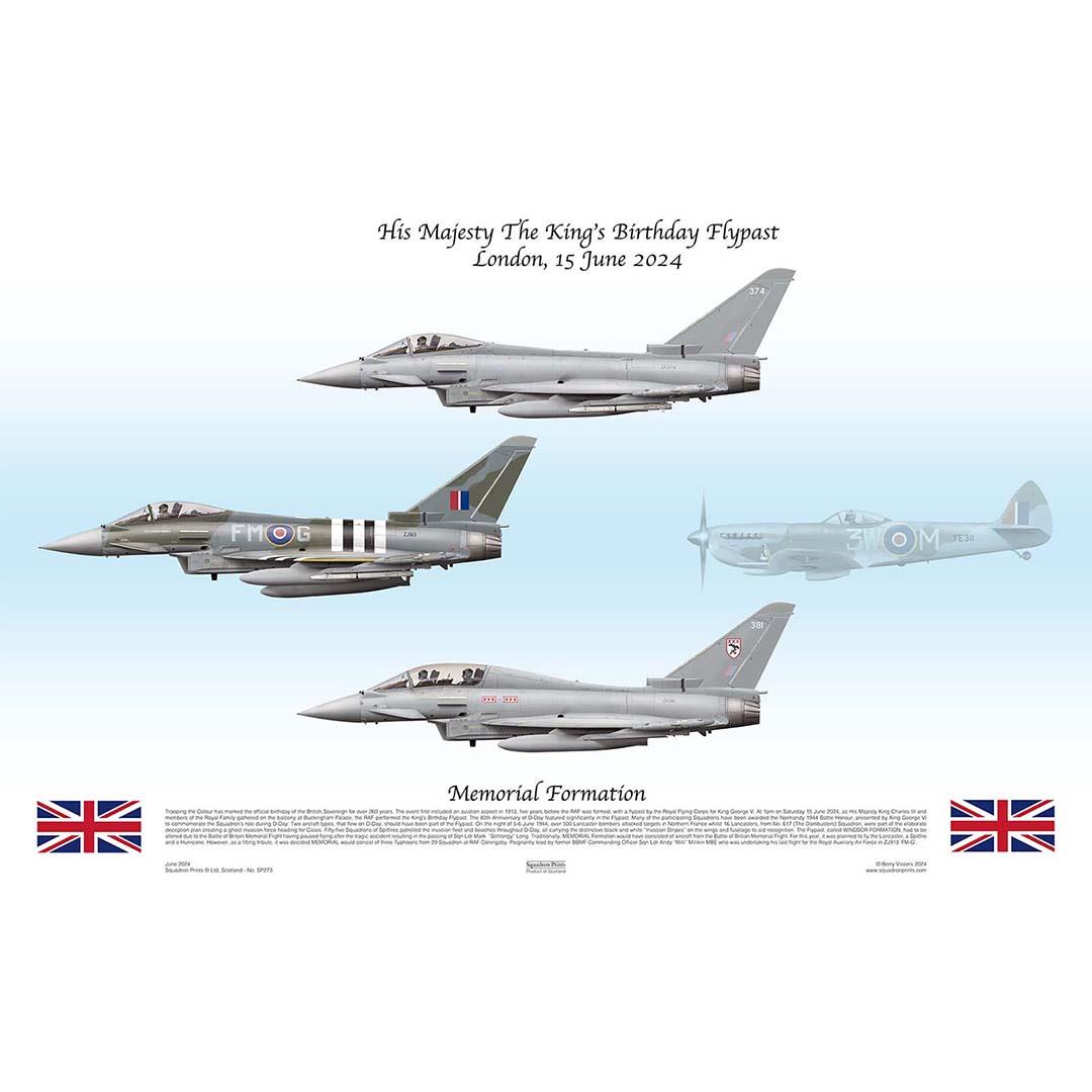 King's Birthday Flypast Lithograph - RAFATRAD
