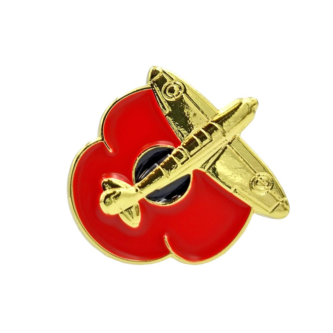 Spitfire Poppy Pin Badge | Remembrance Pins | RAFA - RAFATRAD