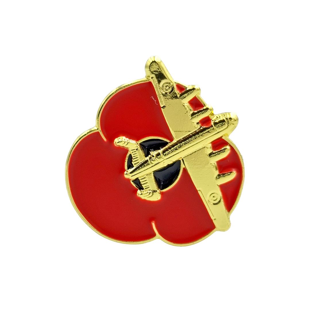 Lancaster Poppy Pin Badge | Remembrance Pins | RAFA - RAFATRAD