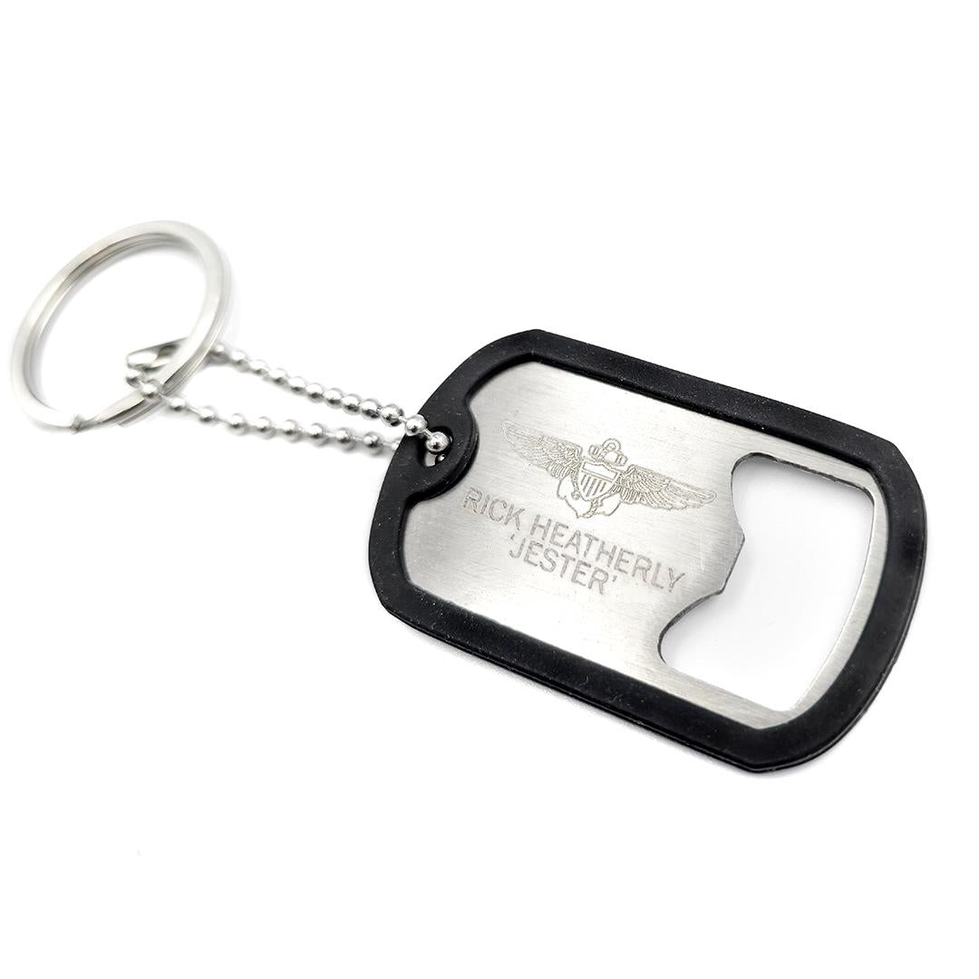 Top Gun Dog Tag Bottle Opener Keyrings - RAFATRAD