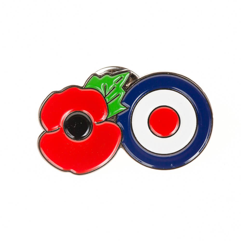 Poppy & Roundel Metal Enamel Lapel Pin | Poppy Pins | Poppy Badge ...