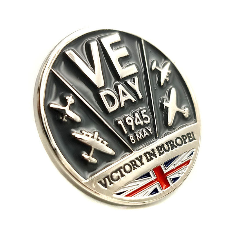 VE Day Badge Grey | RAF Pin Badges | RAF Metal Badges | RAFATRAD - RAFATRAD