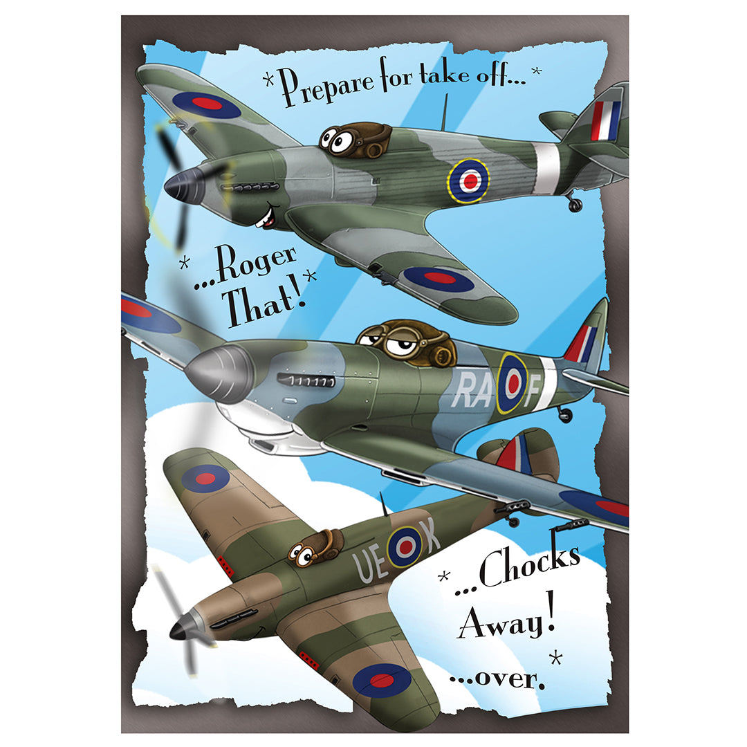 RAF Hurricanes and Spitfires Greetings Card | RAF Birthday Card - RAFATRAD