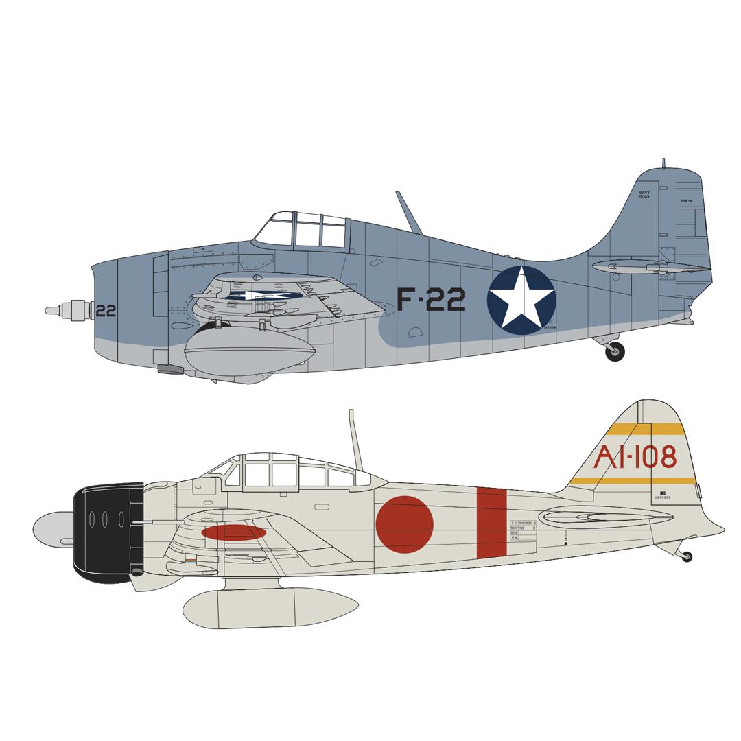Grumman F-4F4 Wildcat & Mitsubishi Zero Dogfight Double - RAFATRAD