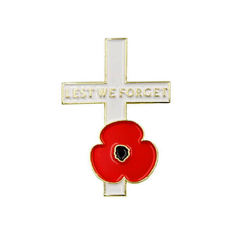 Remembrance Lapel Pin Badge | Cross Design | Poppy Badges UK | RAFTRAD ...