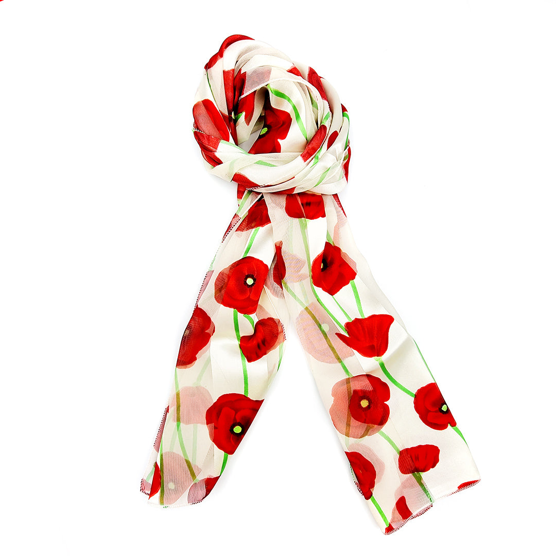 Cream Stem Poppy Scarf | RAF Scarf | RAF Gifts For Her | RAFATRAD ...